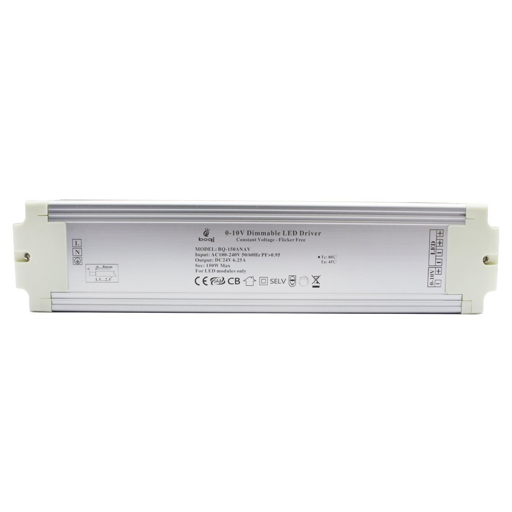 CV 0-10V Dimmable LED Driver 24V 150W Aluminum Case