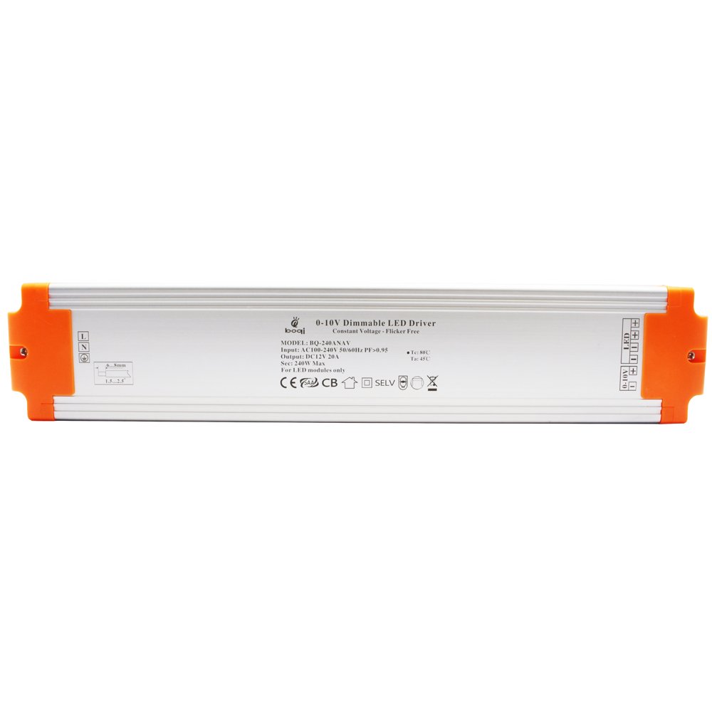 CV 0-10V Dimmable LED Driver 12V 240W Aluminum Case