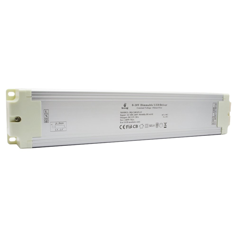 CV 0-10V Dimmable LED Driver 12V 240W Aluminum Case